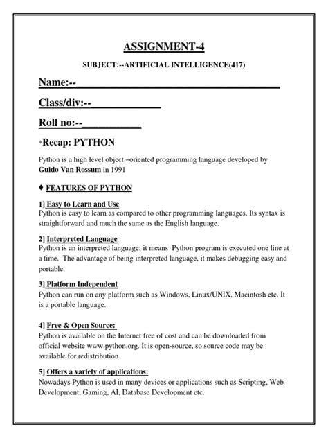 Std10 Ai Assignment 4 Pdf