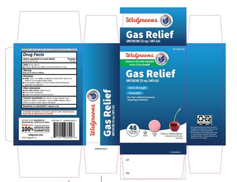 Dailymed Walgreens Extra Strength Simethicone Tablet Chewable