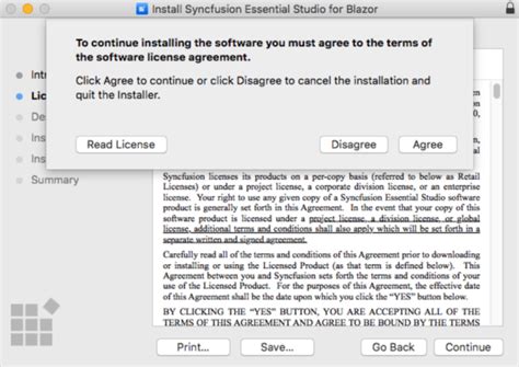 Installing Syncfusion Blazor Mac Installer Syncfusion