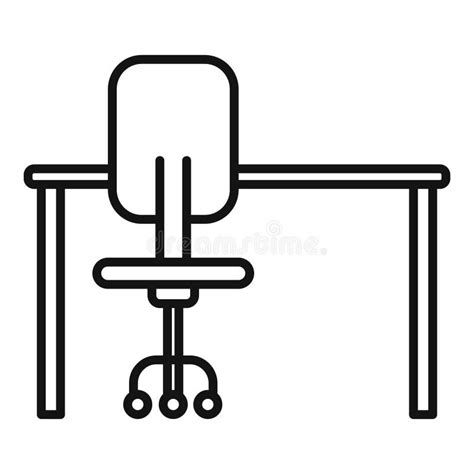 Desk Workspace Icon Outline Vector Office Sit Stock Vector