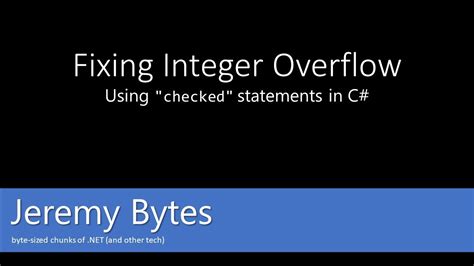 fixing integer overflow in c with checked youtube