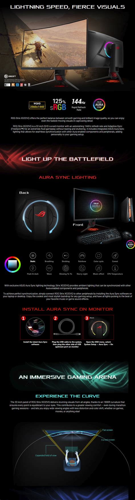 Buy Asus Rog Xg Vq Qhd Hz Freesync In Monitor Xg Vq Pc Case Gear Australia