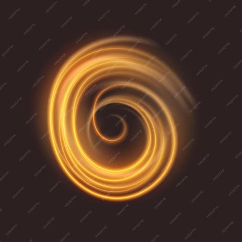 조명 효과 라인 골드 벡터 원 빛나는 빛 불 링 추적 반짝이 마법의 스파클 소용돌이 흔적 효과 투명 배경에 프리미엄 벡터