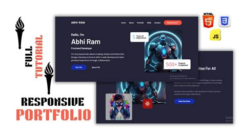 How To Create A Responsive Modern Portfolio Using Html Css Js Full Tutorial Beginners To