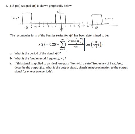 Solved 4 15 Pts A Signal X T Is Shown Graphically Below Chegg Com