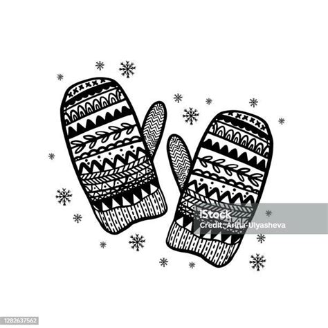 메리 크리스마스 장식 손으로 그린 니트 따뜻한 장갑 낙서 스타일 인사말 카드 0명에 대한 스톡 벡터 아트 및 기타 이미지 0명 12월 2020년 Istock