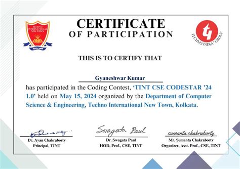 Gyaneshwar Kumar On Linkedin Coding Technointernationalnewtown Cse