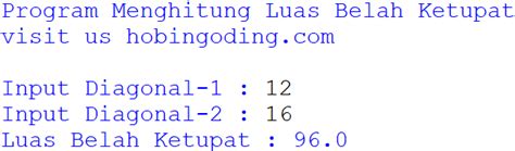 Program Menghitung Luas Belah Ketupat Menggunakan Python Hobi Ngoding