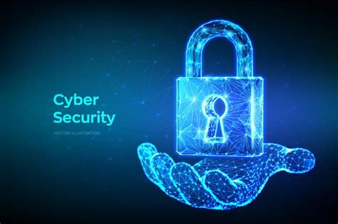 Premium Vector Lock Cyber Security Padlock With Keyhole Icon In Hand Protect And Security Or