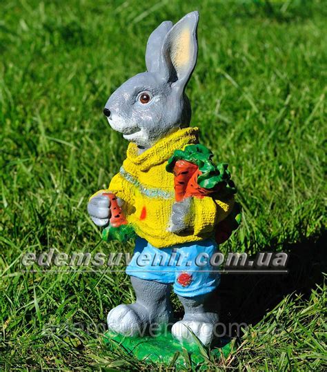Купити Садова фігура Заєць з морквою ціна 565 грн Prom Ua Id 738339560