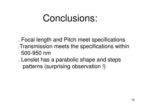 Ppt Characterizing Lenslet Arrays For The Keck Adaptive Optics System
