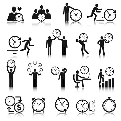 Time Management Icons Set 436051 Vector Art At Vecteezy