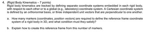 solved rigid body kinematics 7 points rigid body kinematics are