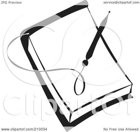 Royalty Free RF Clipart Illustration Of A Retro Black And White Pen