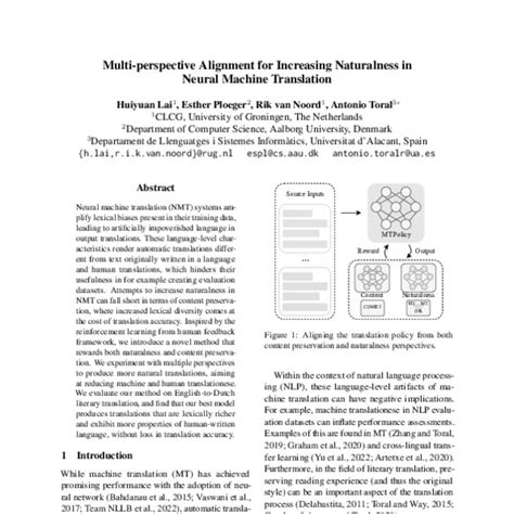 Multi Perspective Alignment For Increasing Naturalness In Neural Machine Translation Acl Anthology