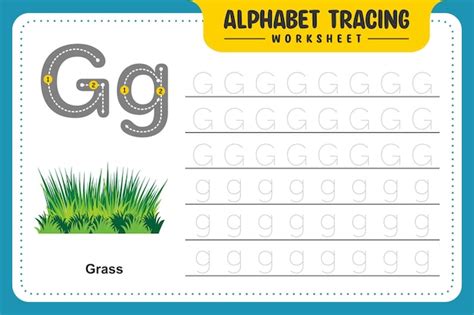 Premium Vector Alphabet Tracing Worksheet Letter G For Grass