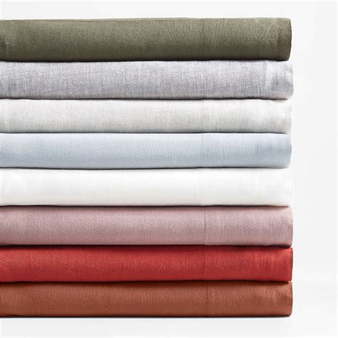 New Natural European Flax Certified Linen Bed Sheet Sets Crate And Barrel
