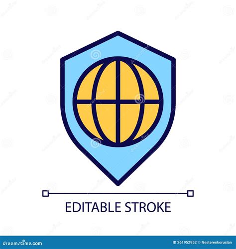 Global Security Pixel Perfect Rgb Color Icon Stock Vector Illustration Of Stroke Cyber 261952952