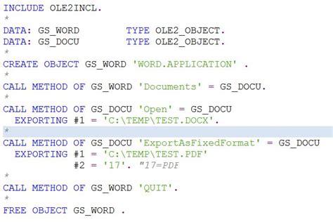 Solved Abap Ole Ms Word Save Docx As Pdf Sap Community