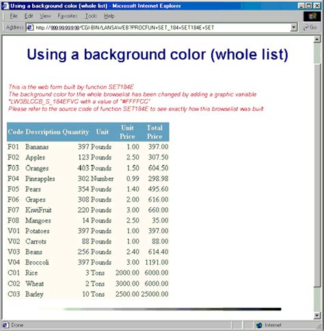 using a background color lansa documentation
