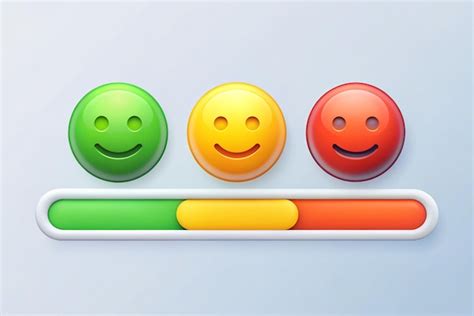 3D Feedback Emotion Scale Illustration Reviews With Good And Bad Rating