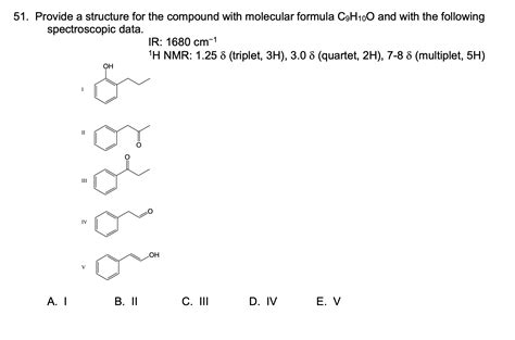 Solved Provide A Structure For The Compound With Molecular