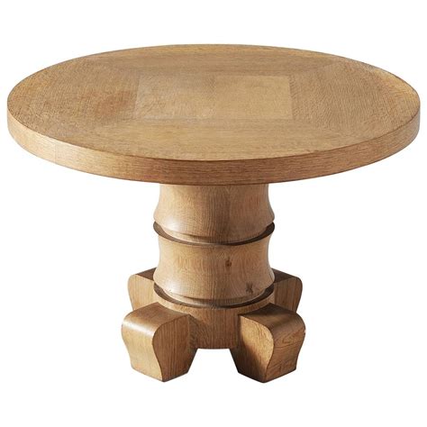 Round Coffee Table In Solid Oak At 1stdibs