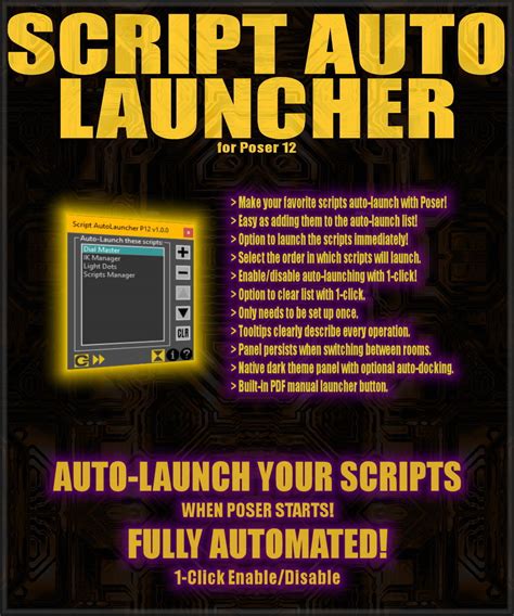 script autolauncher for poser 12 poser python scripts ken1171 designs