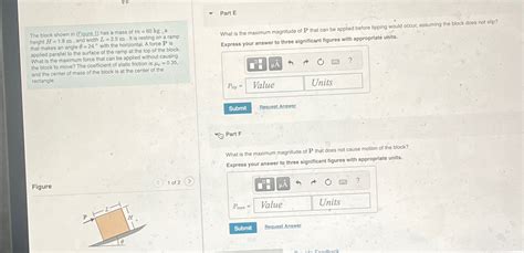 Solved The Block Shown In Figure 1 ﻿has A Mass Of M60kg