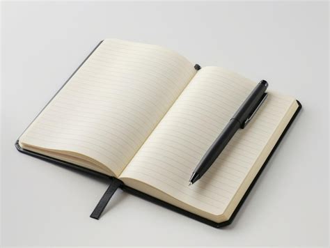 Premium Photo Open Notebook With Pen On White Background