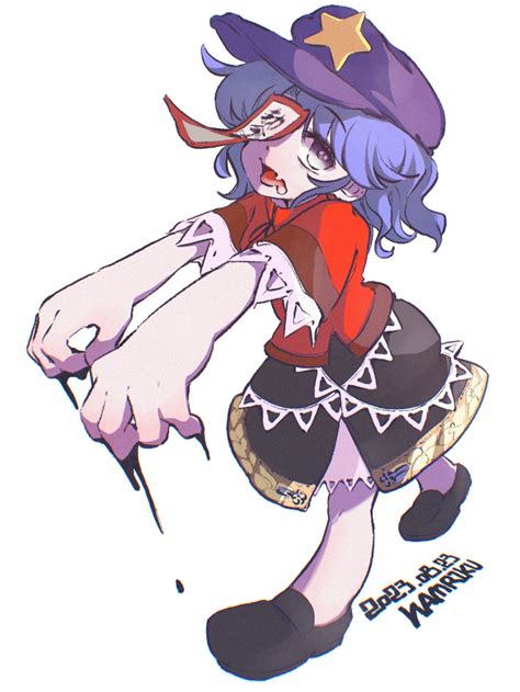 Hamriku Miyako Yoshika Touhou Commentary Request Highres 1girl Artist Name Black Eyes