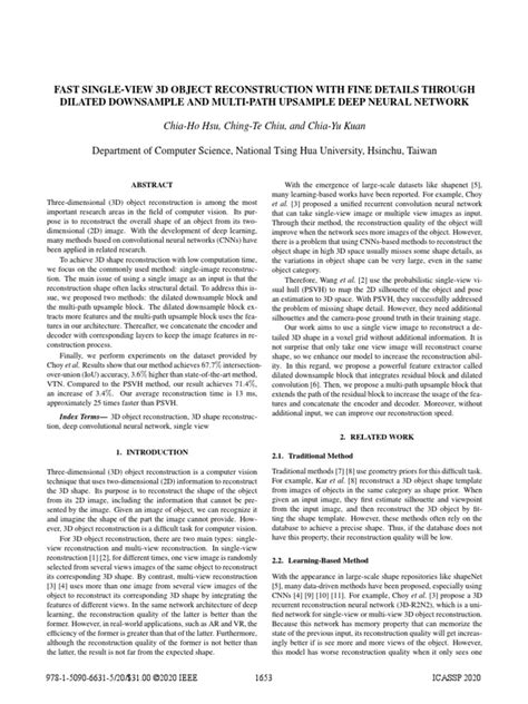 Fast Single View 3d Object Reconstruction With Fine Details Through Dilated Downsample And Multi