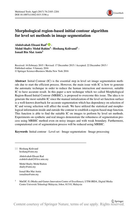 Morphological Region Based Initial Contour Algorithm For Level Set
