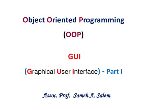 Pdf Object Oriented Programming Oop Gui Graphical User Interface Part I