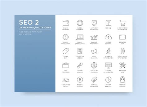 Premium Vector Set Of Linear Seo Icons