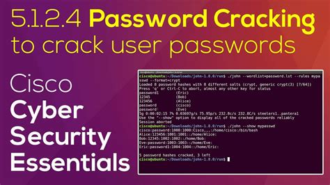 Cisco Cybersecurity Essentials 5 1 2 4 Password Cracking Linux Demonstration Youtube
