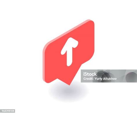 화살표 아이콘을 흰색 배경에 고립의 3d 스타일 플랫 아이소메트릭 개 기호 벡터 소셜 미디어 그림입니다 등측투영법에 대한 스톡 벡터 아트 및 기타 이미지 Istock