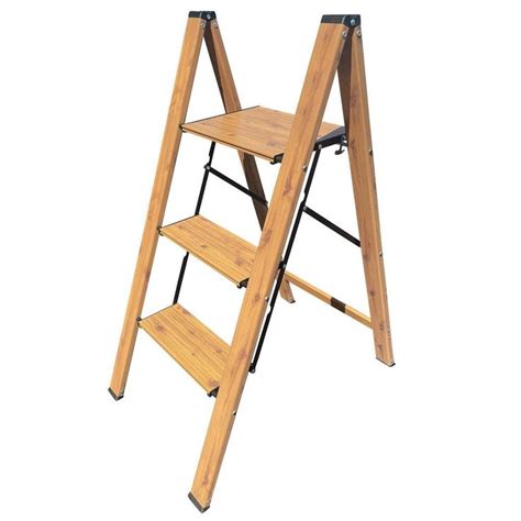 Amerihome 8 Ft Reach Aluminum Wood Grain Folding Step Ladder With 330