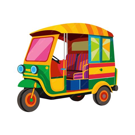 Premium Vector Realistic Rikshaw Vector Illustration Concept