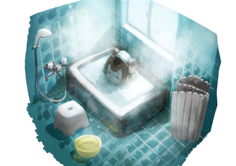 Safebooru 1girl Animal Ears Bangs Bath Stool Bathing Bathroom
