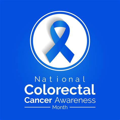 Colorectal Cancer Awareness Month Is March Banner Poster Card Background Design With Blue