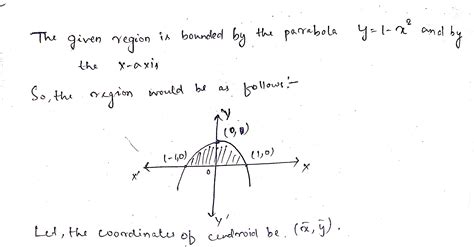 Solved Find The Centroid Of The Region Enclosed By The Parabola Y 1 X2 Course Hero