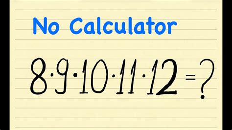 Multiply Without Calculator Youtube