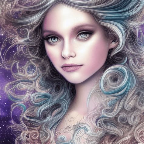 Hyper Detailed Cosmic Silver Girl · Creative Fabrica