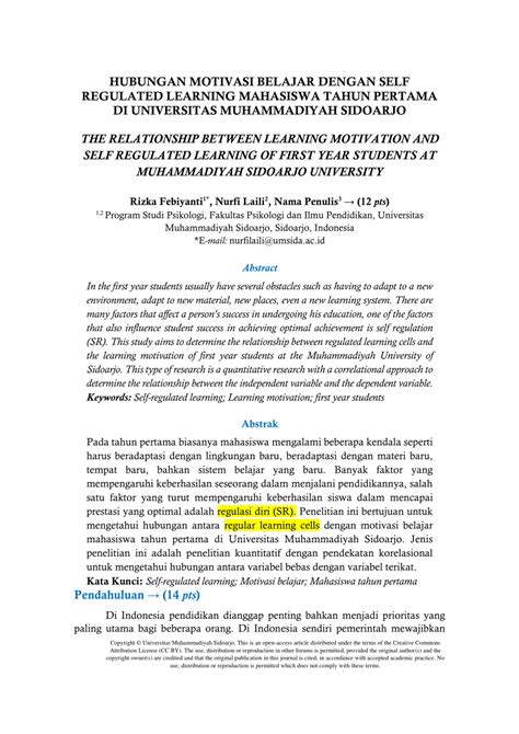 pdf relationship between learning motivation and self regulated