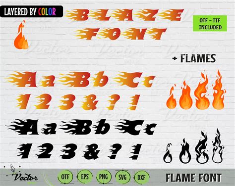 Flame Font Fire Font Otf Blazed Font Fire Font Cricut Flame Font