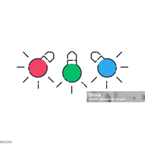 Rgb 전구 램프 아이콘 색상 Blob와 선형 전구 흰색 배경에 격리된 스톡 벡터 그림입니다 0명에 대한 스톡 벡터 아트 및 기타 이미지 Istock