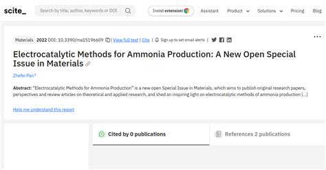 Electrocatalytic Methods For Ammonia Production A New Open Special Issue In Materials Scite