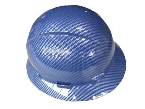15 446 High Density Polyethylene Full Brim Hard Shell And Vented Hat Carbon Fiber Blue Bright