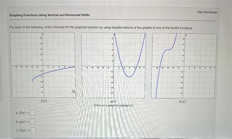 Solved Graphing Functions Using Vertical And Horizontal Chegg